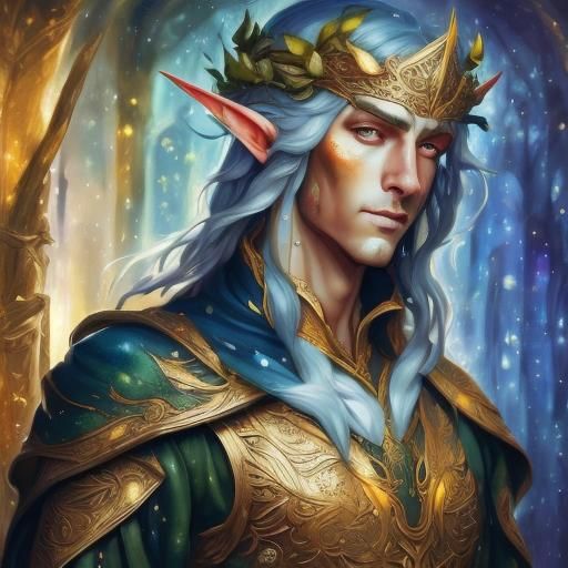 Ethereal Portrait of Oberon, King of the Elves, in... - AI Art