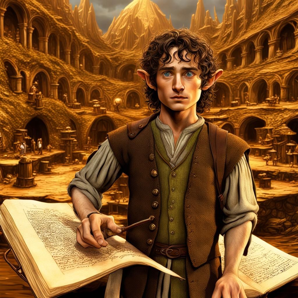 Frodo Baggins from the book The Lord of the Rings: The Fellowship of ...