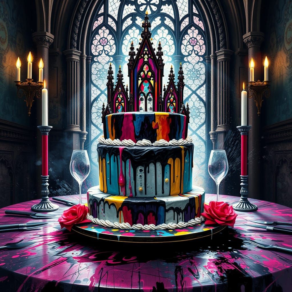 A spooktacular birthday cake! - Gothic Birthday Cake in Vib...
