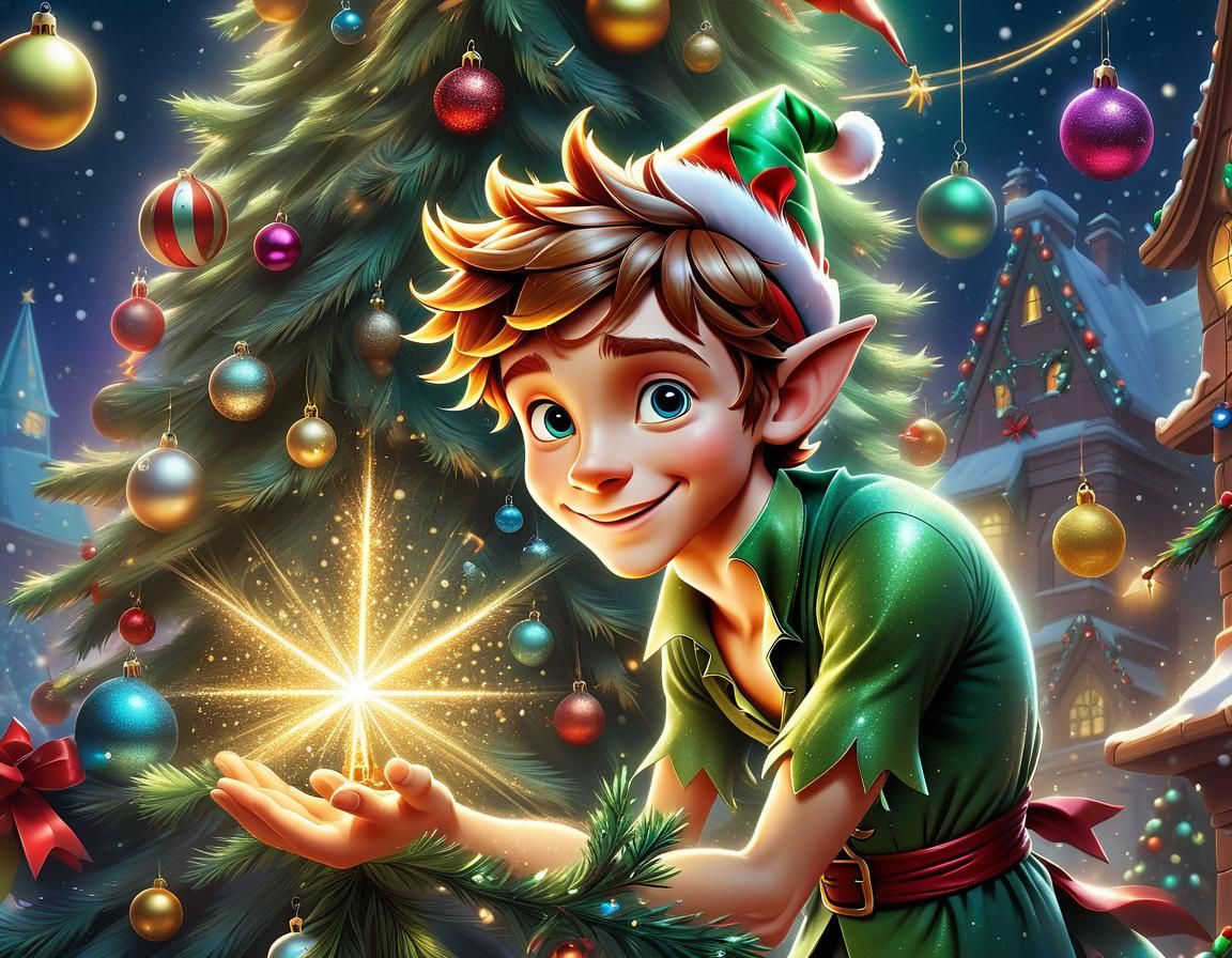 A Peter Pan and Tinker Bell Christmas - AI Generated Artwork ...