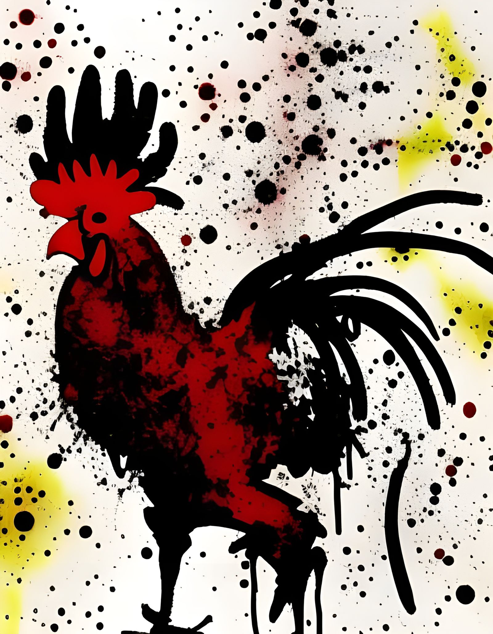The Rooster - Splatter Art - AI Generated Artwork - NightCafe Creator
