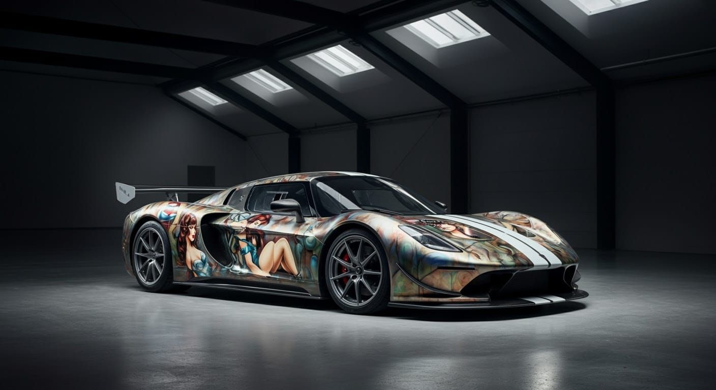 Sleek British Track Car in Elegance - AI Art