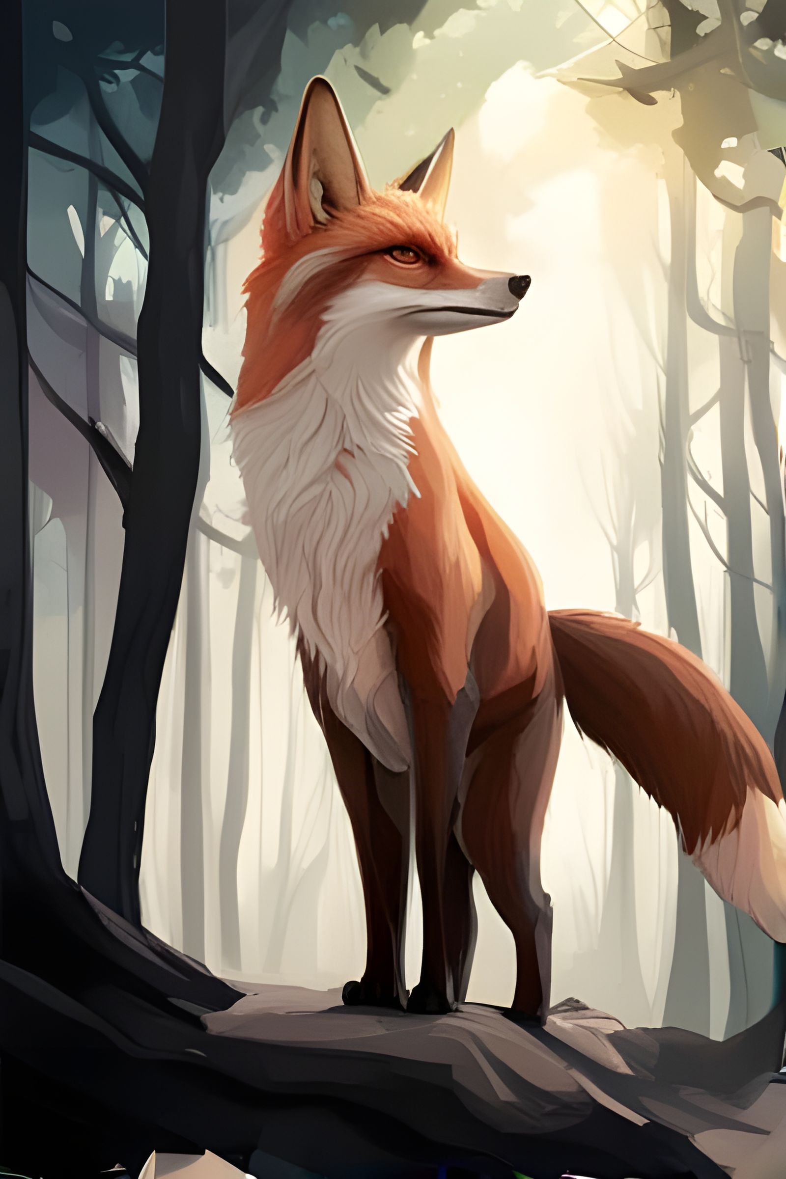A fox in a forest - AI Generated Artwork - NightCafe Creator