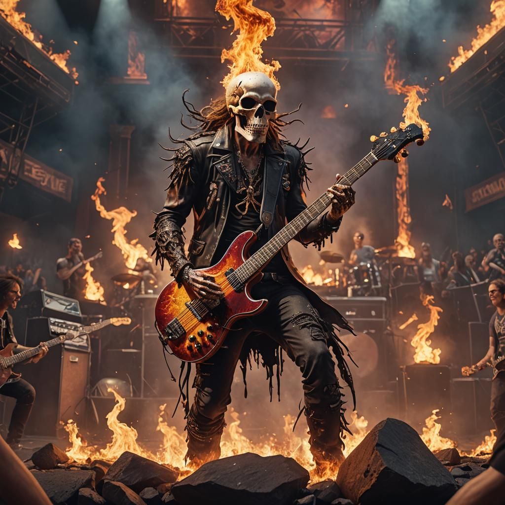 Rocking Ghost Rider - AI Generated Artwork - NightCafe Creator