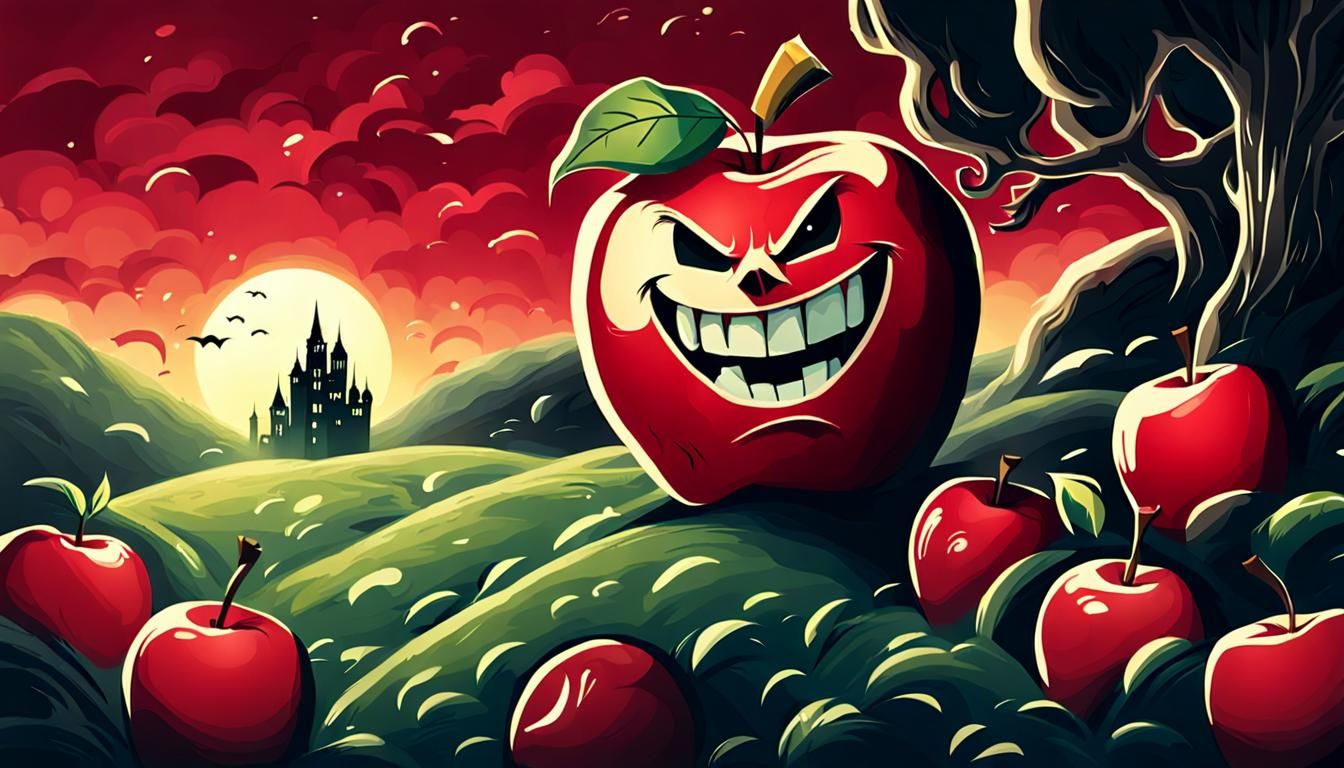 An Evil Apple Laughing - AI Generated Artwork - NightCafe Creator