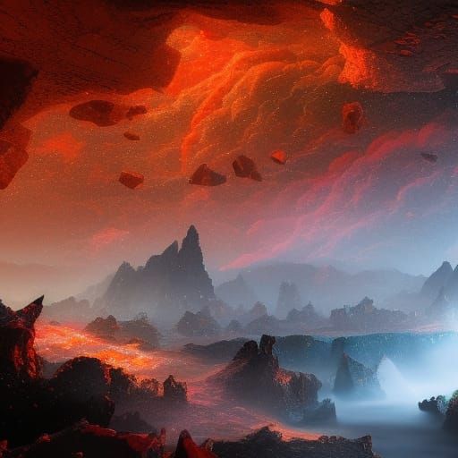 Rocks falling from the Sky - AI Generated Artwork - NightCafe Creator