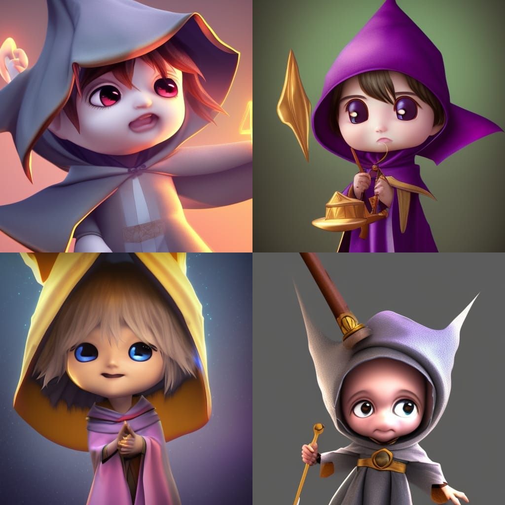 Baby Chibi Wizard :: Close up of a cute baby wizard with adorable eyes ...