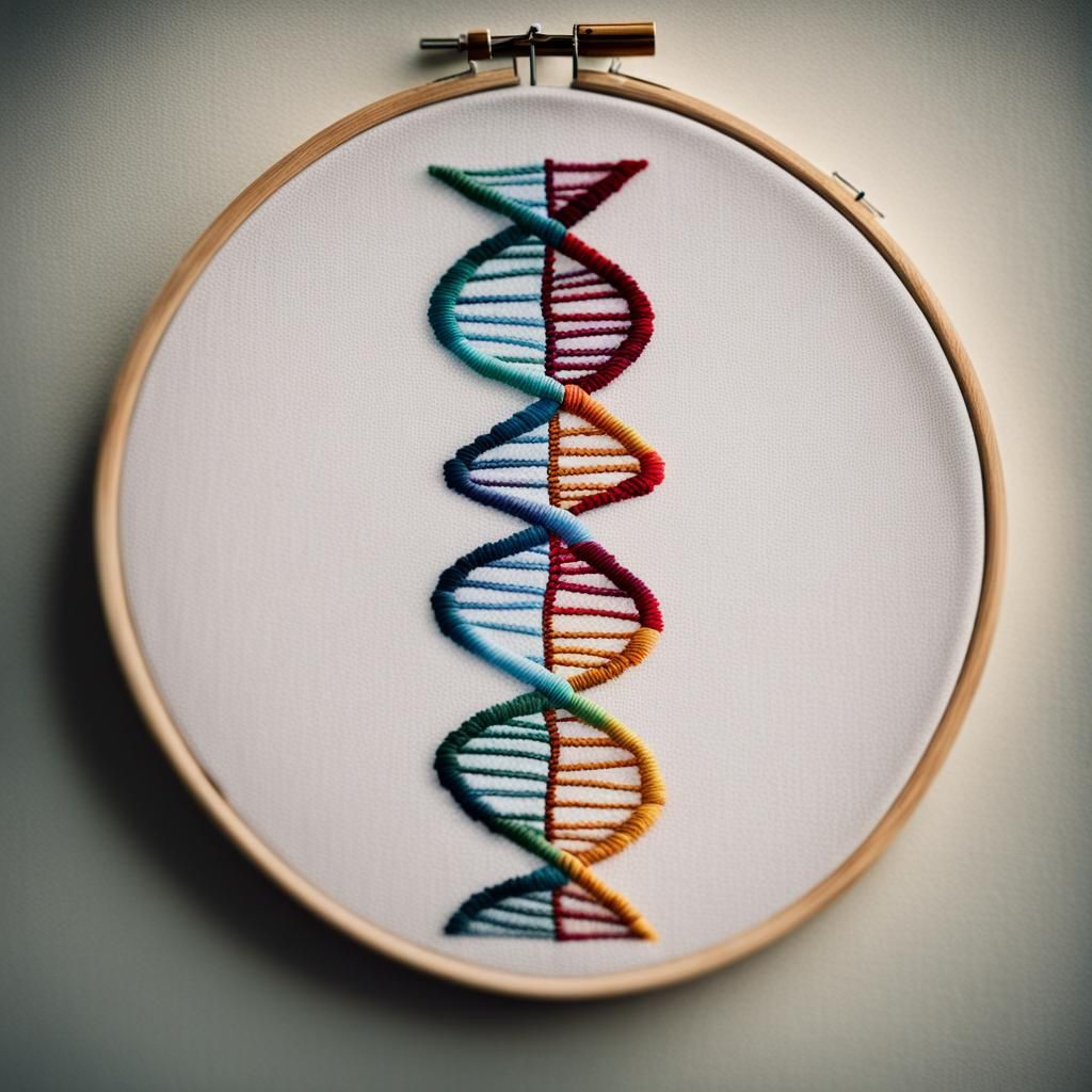 An embroidery of a DNA double helix - AI Generated Artwork - NightCafe ...
