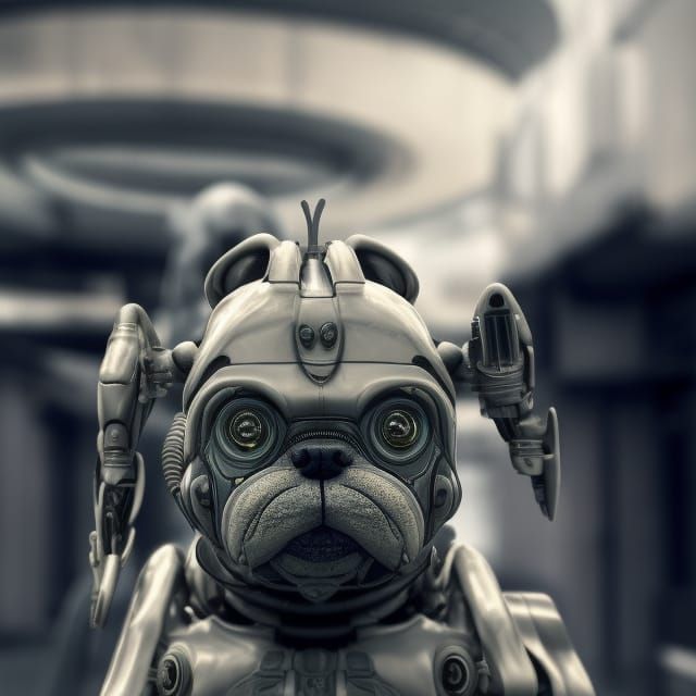 Futuristic Pug Dog - AI Generated Artwork - NightCafe Creator