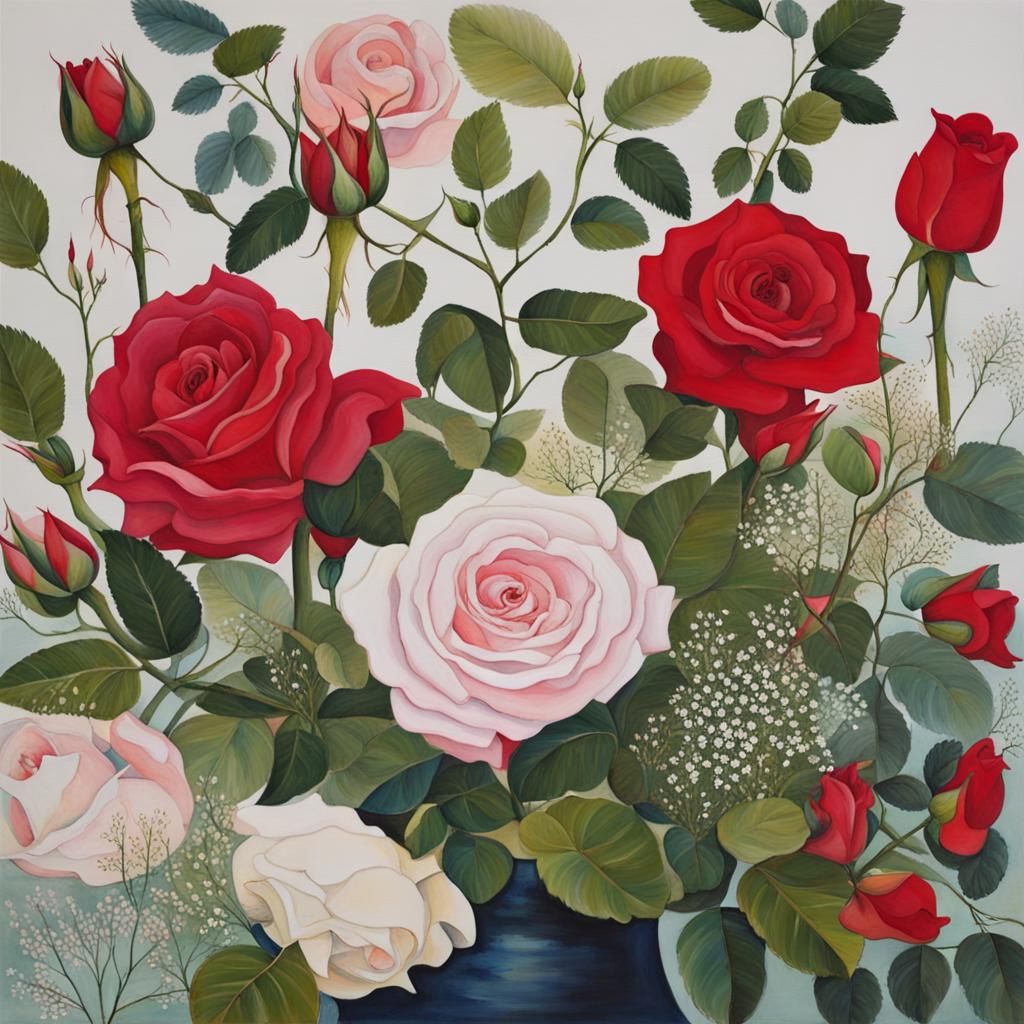 Julia Pott - Roses - AI Generated Artwork - NightCafe Creator