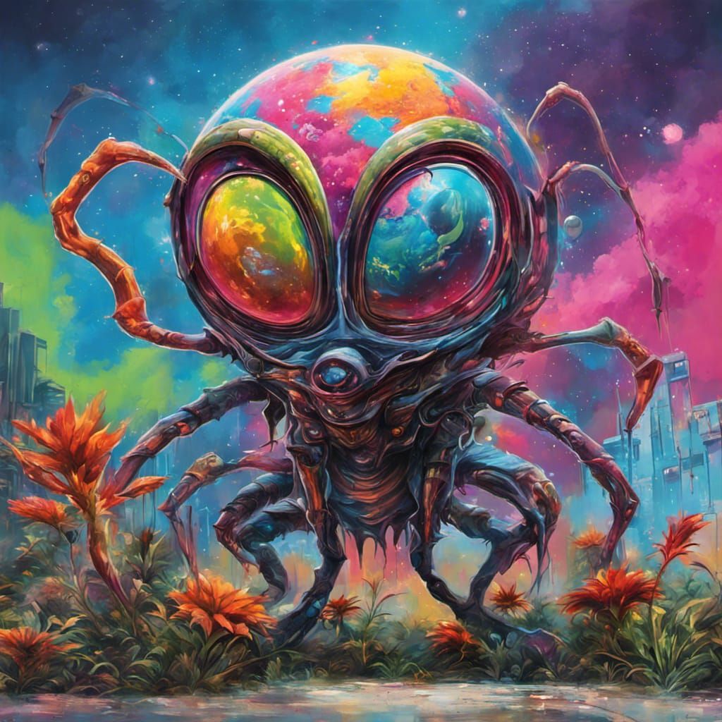 Alien ready for his own glitter party! 🥳 - AI Generated Artwork ...