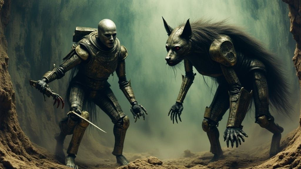 Space Templars Battle Werewolves in Gothic Sci-Fi - AI Art