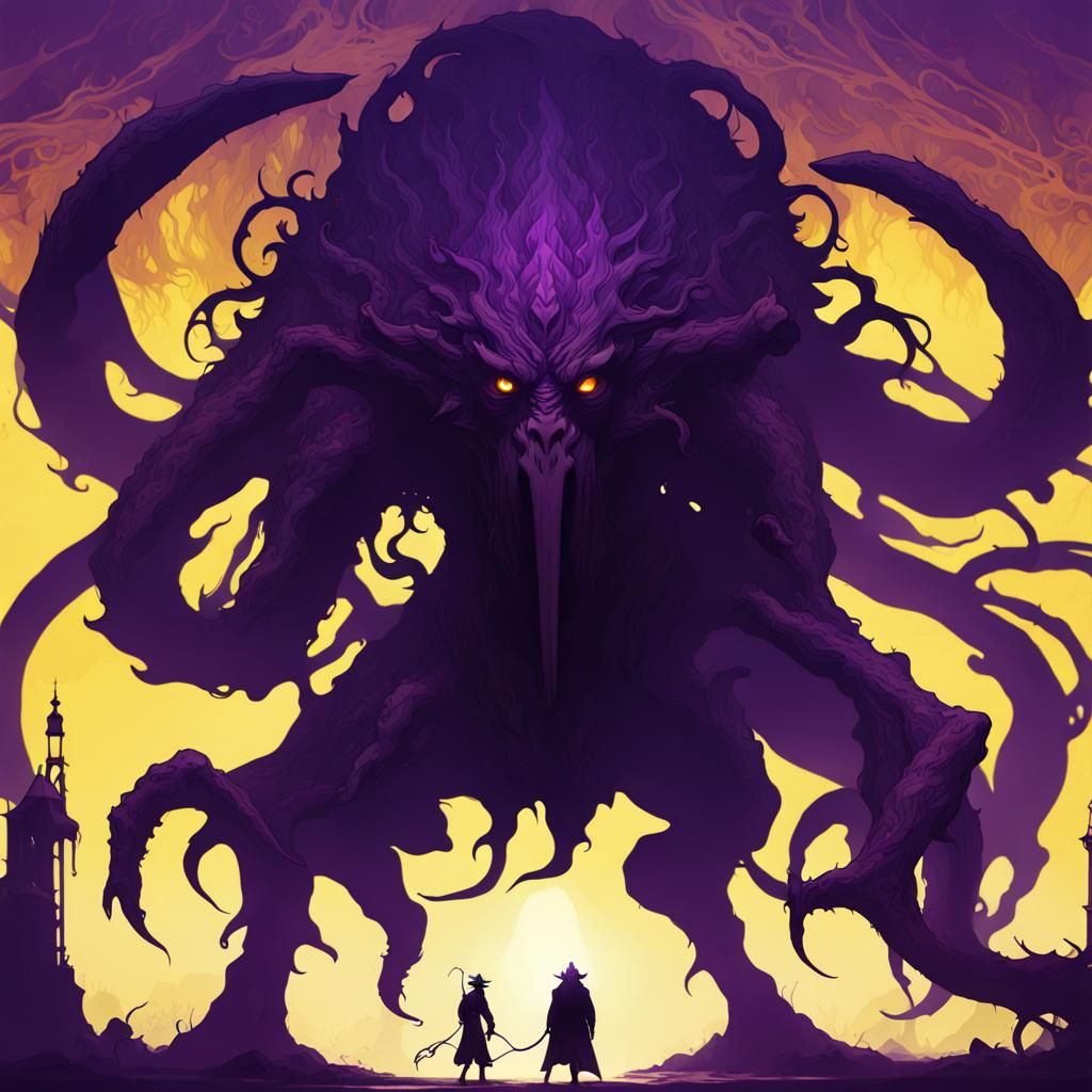 Eldritch monster silhouette a masterpiece, 8k resolution, dark fantasy ...