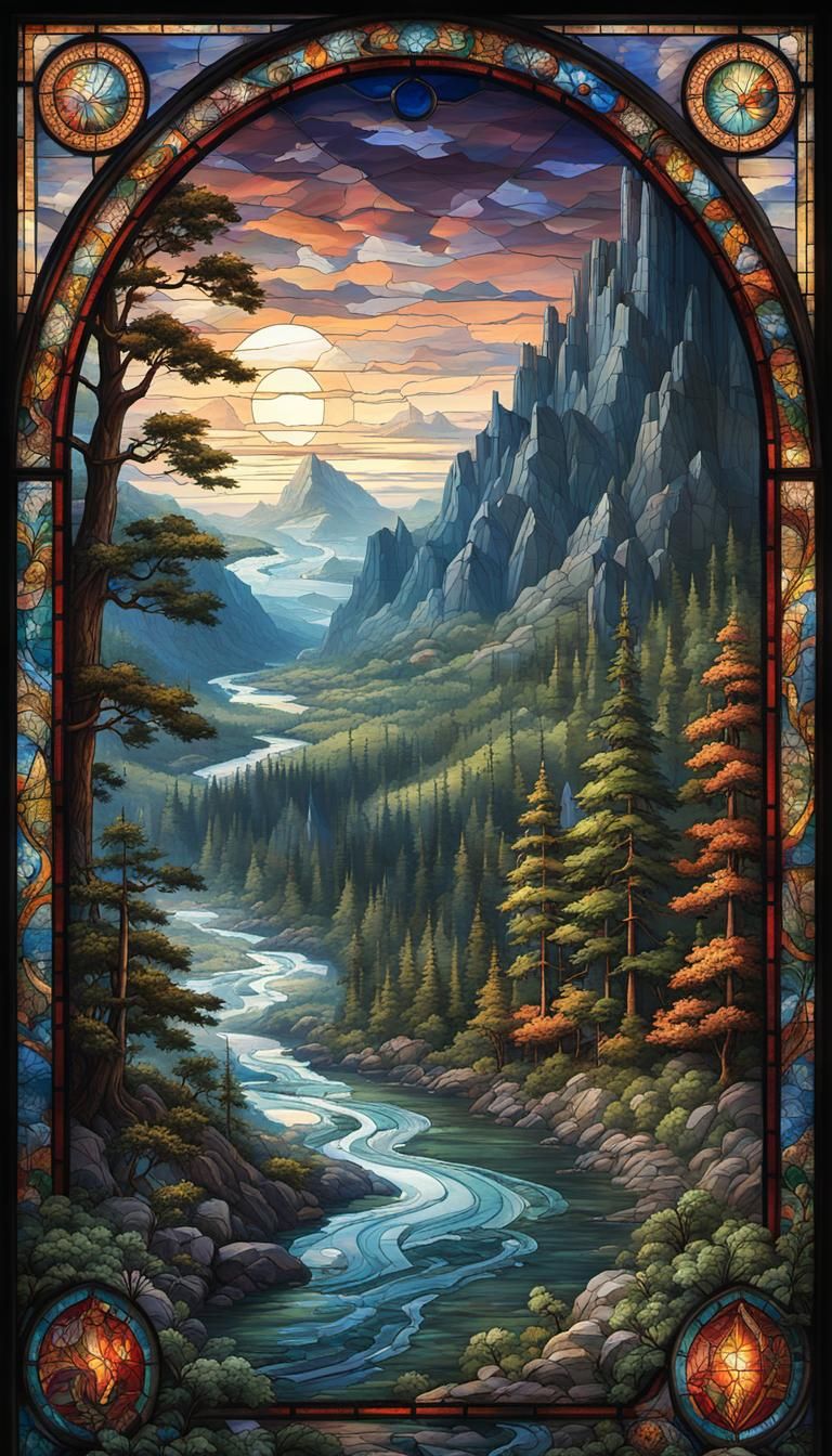 Fantasy Stained Glass - AI Generated Artwork - NightCafe Creator