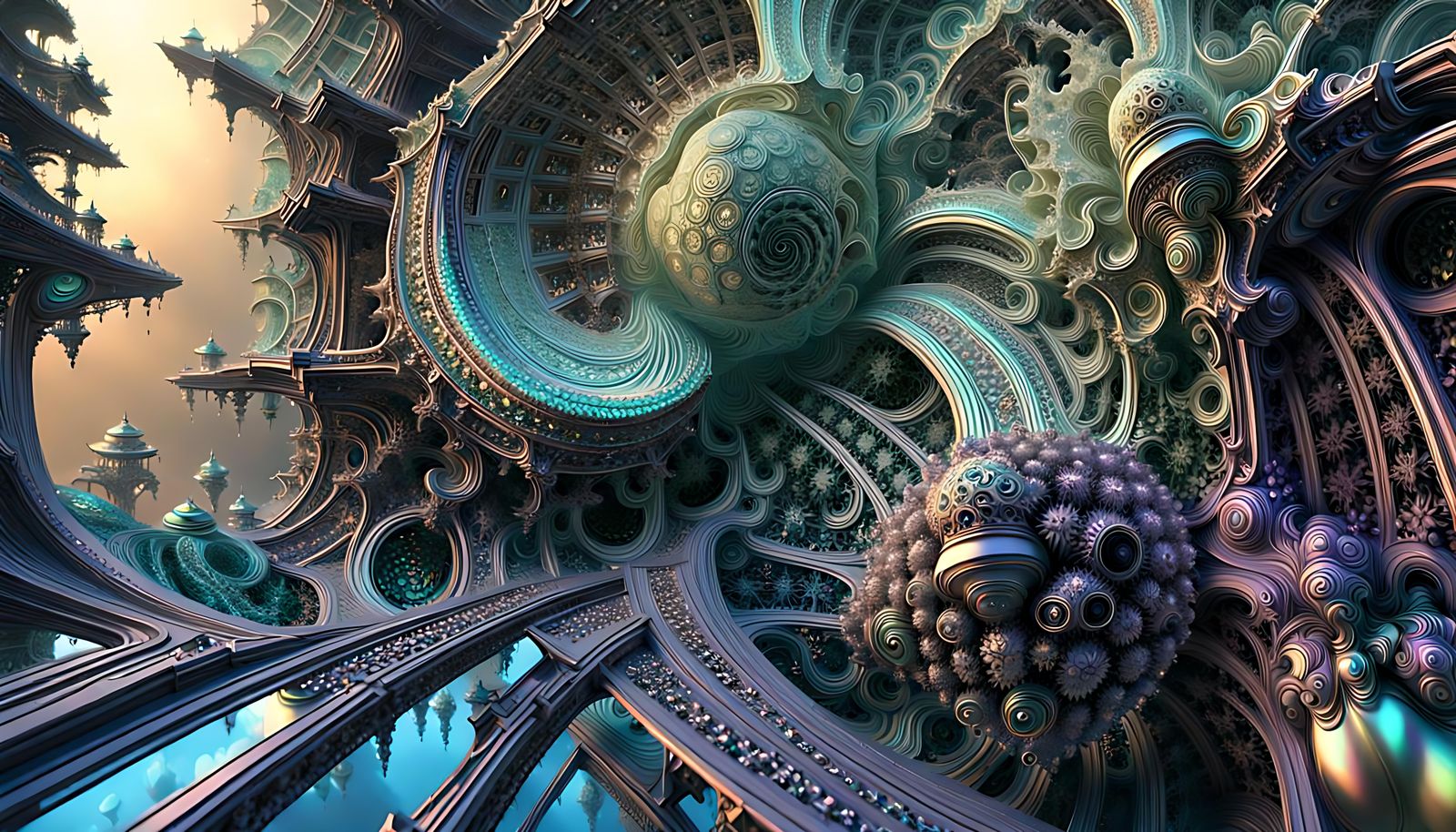 Alien fractal world structure - AI Generated Artwork - NightCafe Creator