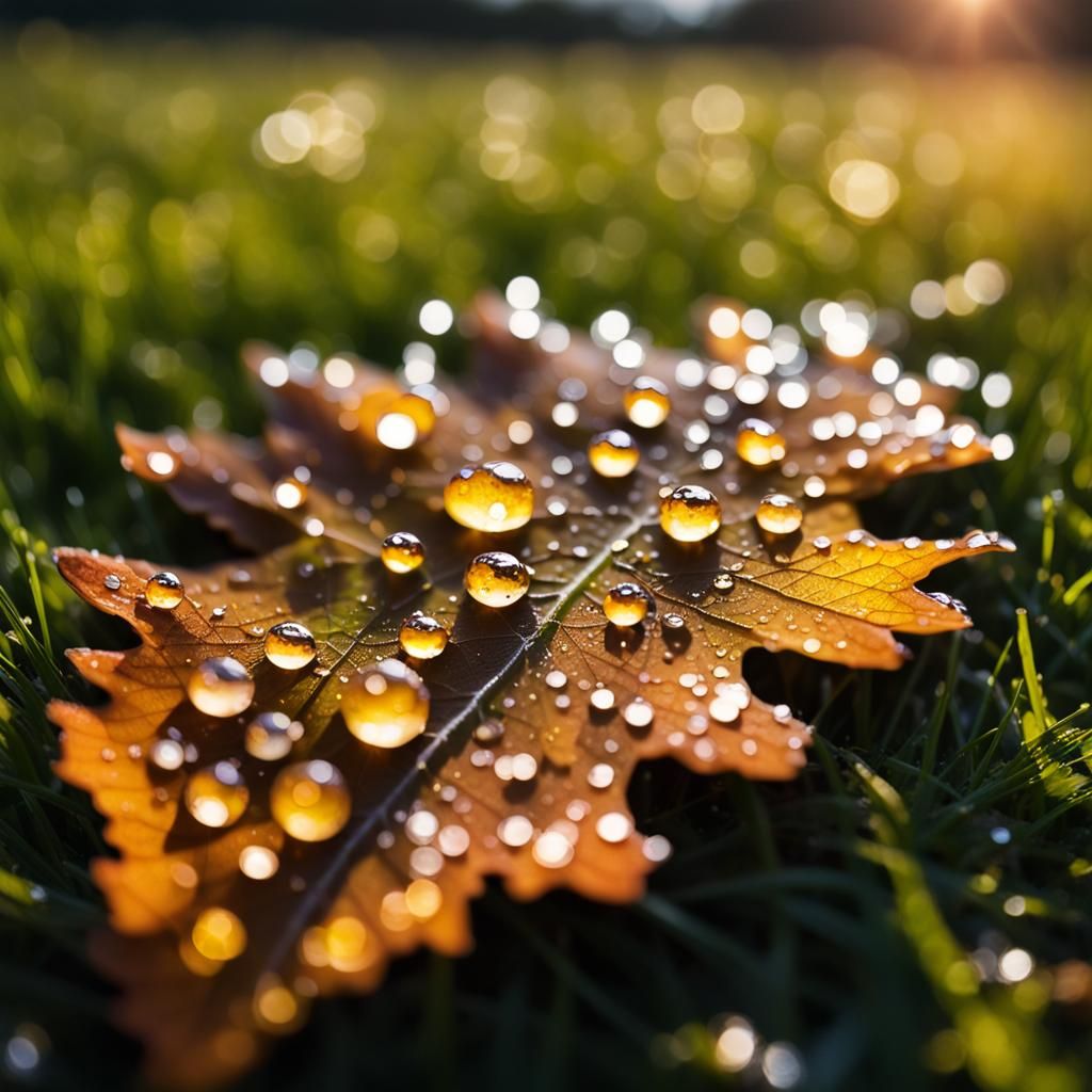 Dewy Leaf - AI Generated Artwork - NightCafe Creator