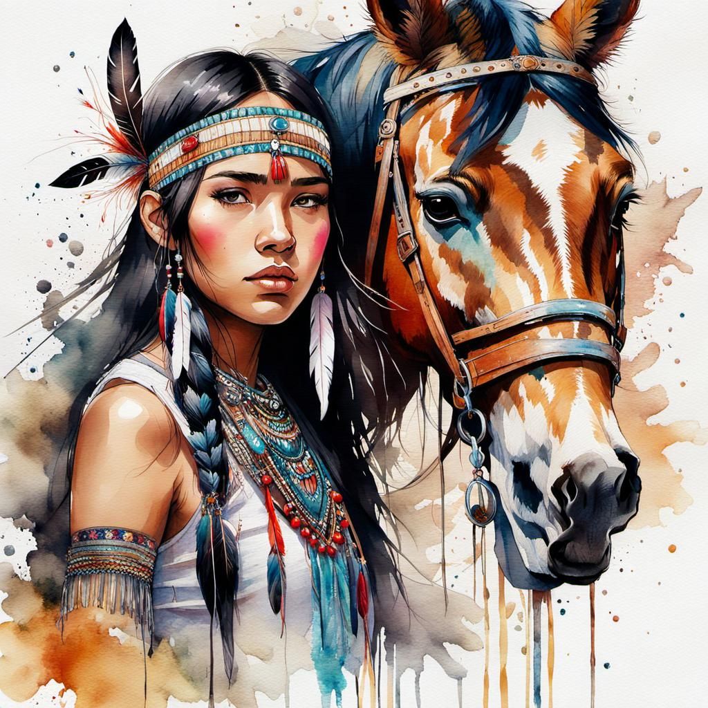 Native-American Princess - AI Generated Artwork - NightCafe Creator