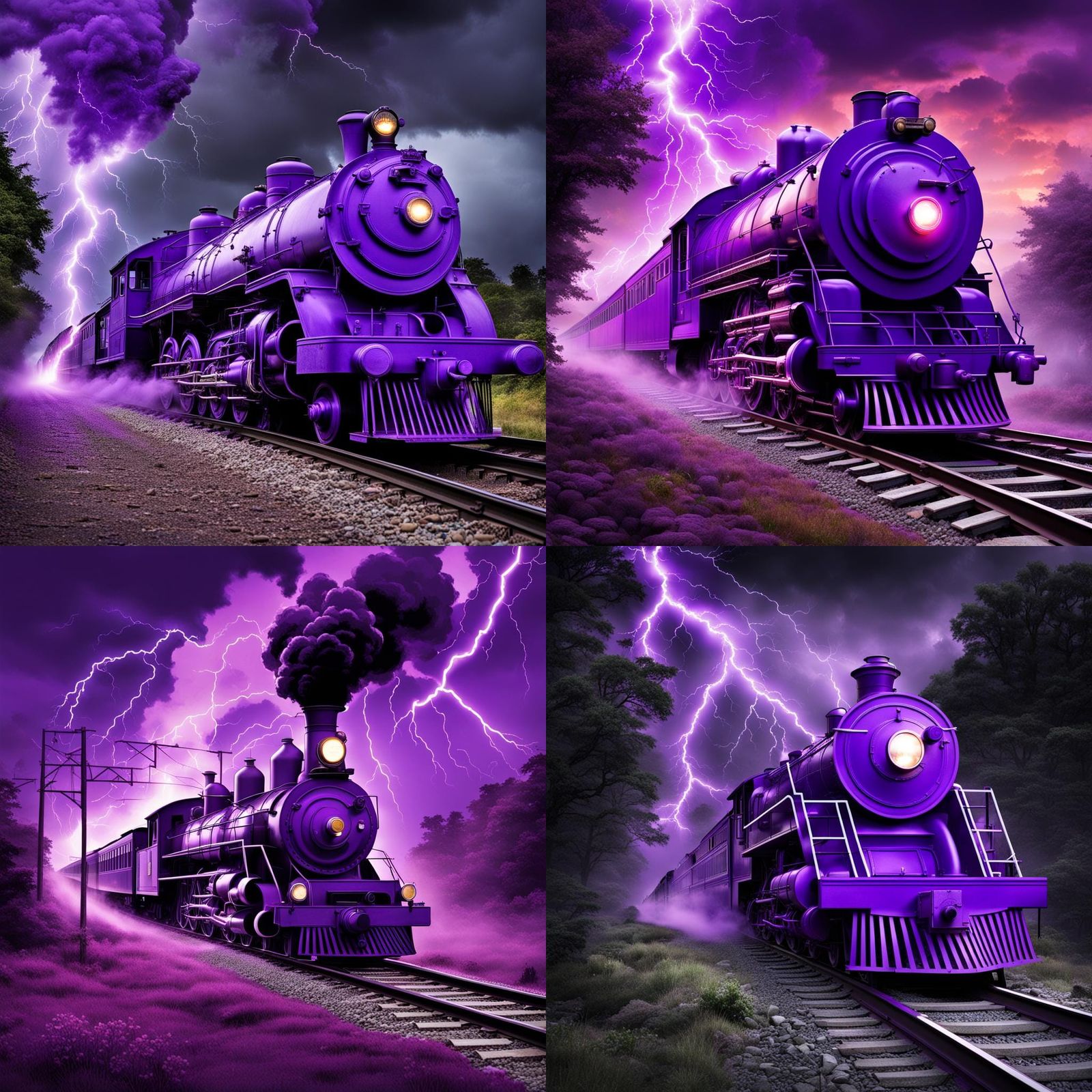 Purple Ghost Train - AI Generated Artwork - NightCafe Creator