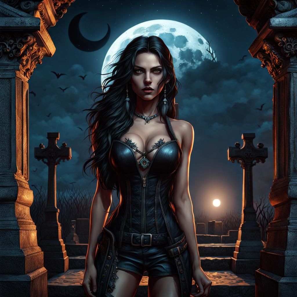 Anne is visiting graveyard - AI Generated Artwork - NightCafe Creator