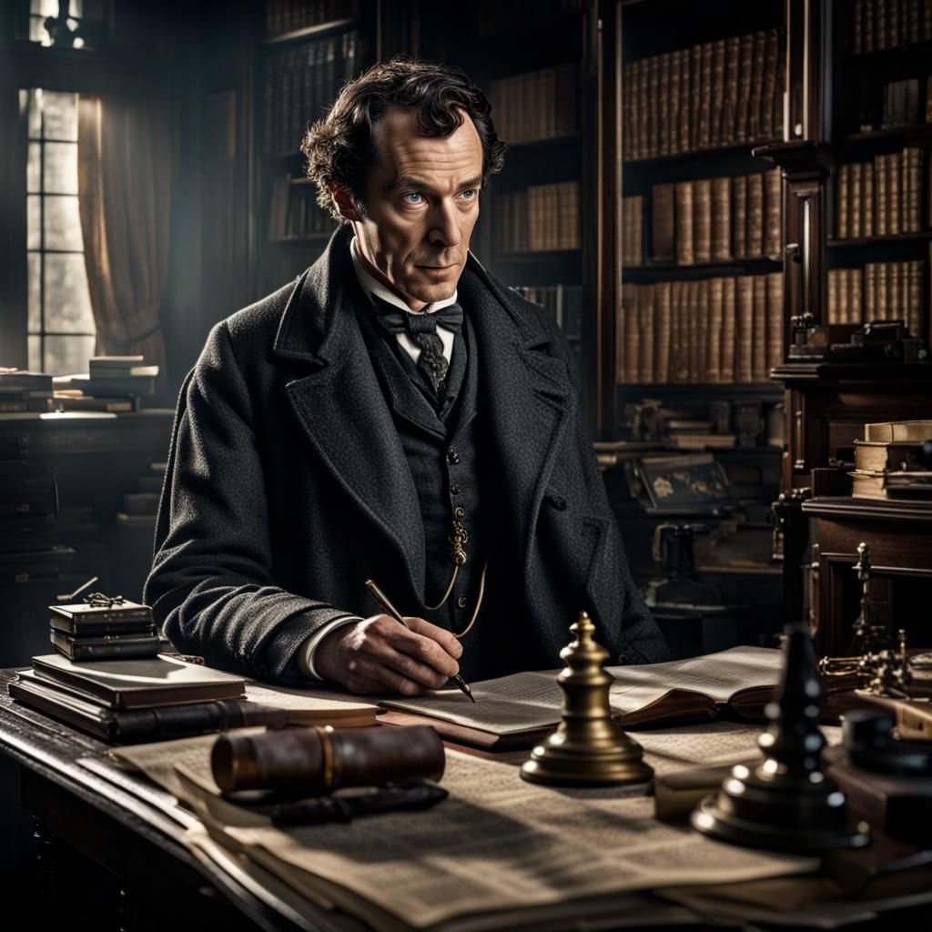 Sherlock Holmes in his study - AI Generated Artwork - NightCafe Creator