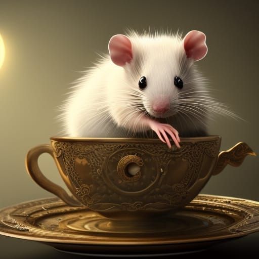 Rat in Teacup - AI Generated Artwork - NightCafe Creator