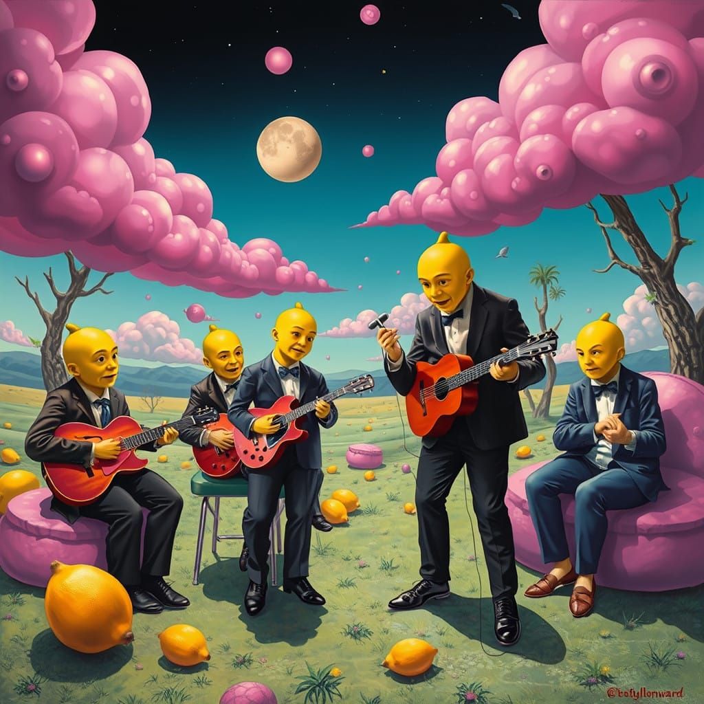 The Lemon Boys - Surreal Lowbrow Scene with Lemon Boys Gang