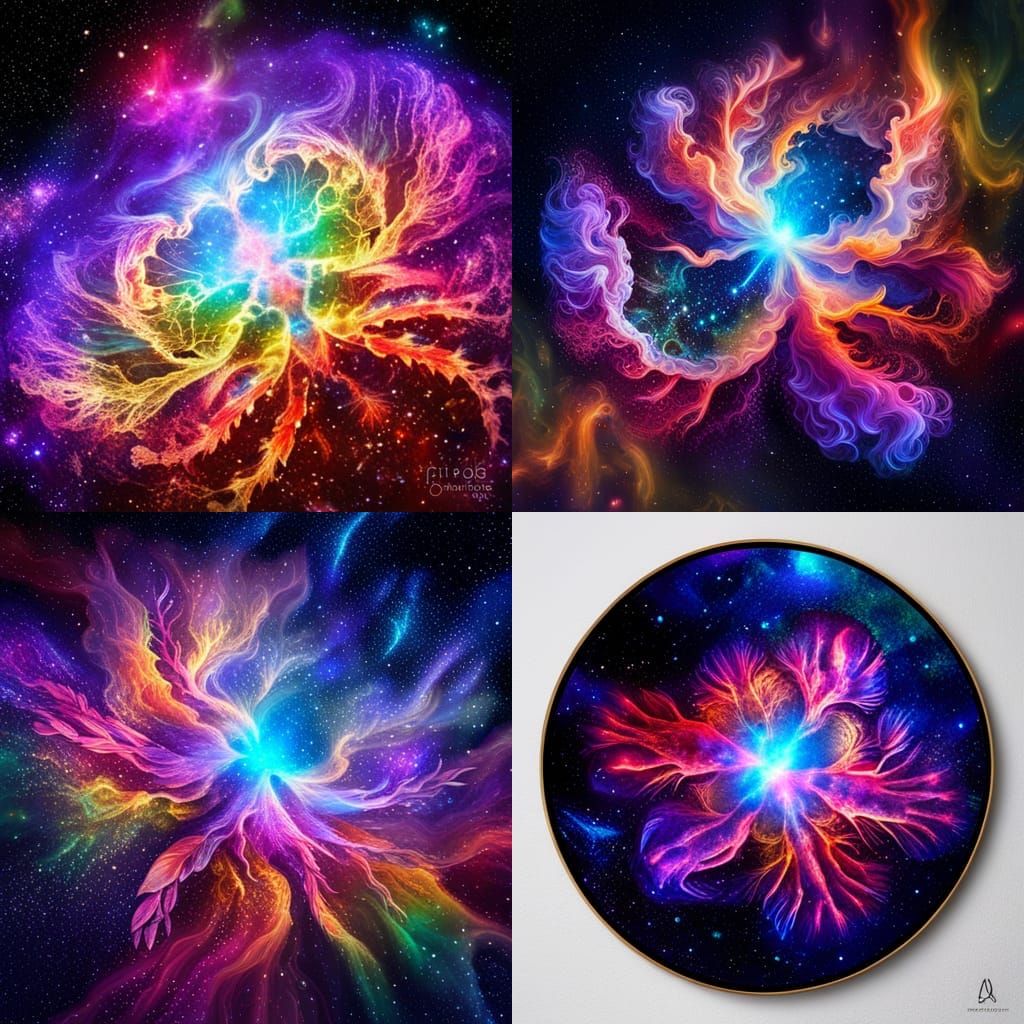 Crab nebula 8k resolution holographic astral cosmic illustration mixed ...