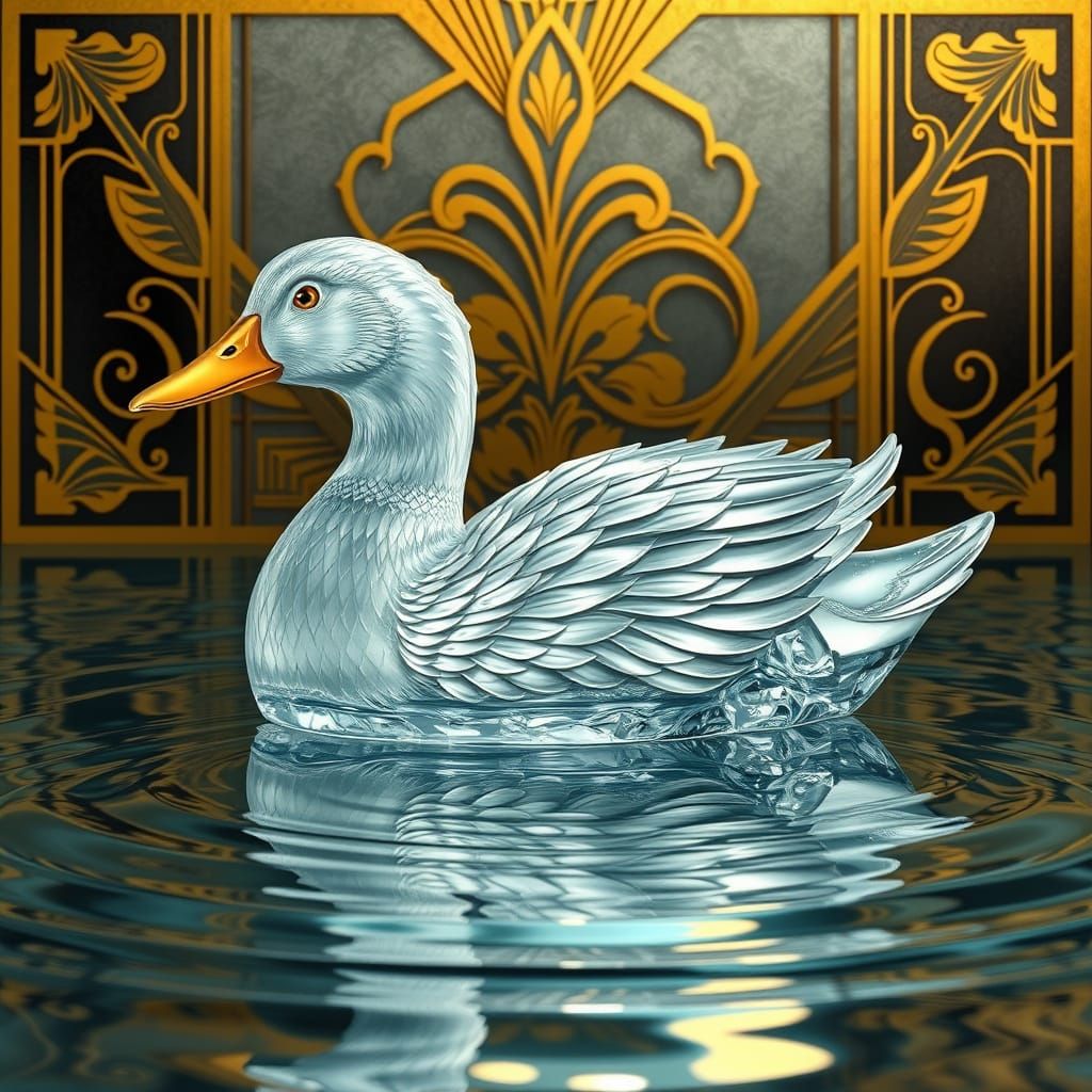 Duck made of water art deco - Duck made of water art deco