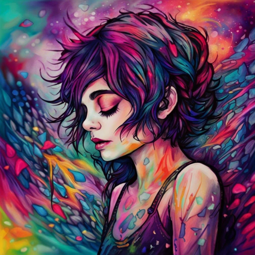 Manic Dream Pixie 3 - AI Generated Artwork - NightCafe Creator
