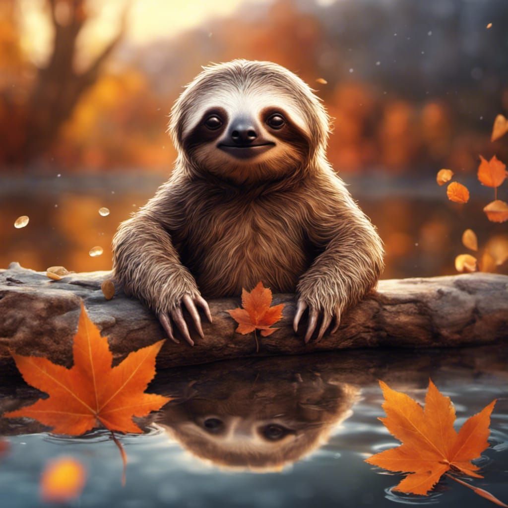 Cute baby sloth - AI Generated Artwork - NightCafe Creator