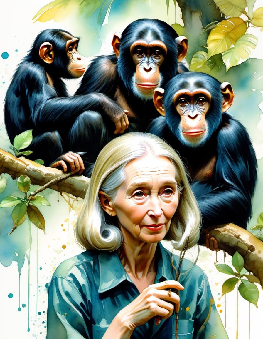 Primatologist Jane Goodall - AI Generated Artwork - NightCafe Creator