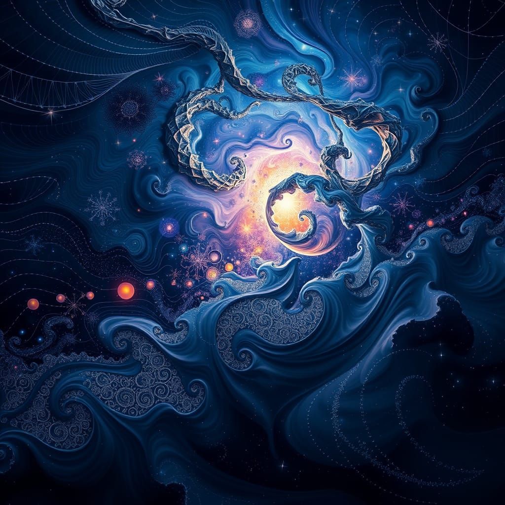 night sky. - Cosmic Dreamscapes in Fractal Art