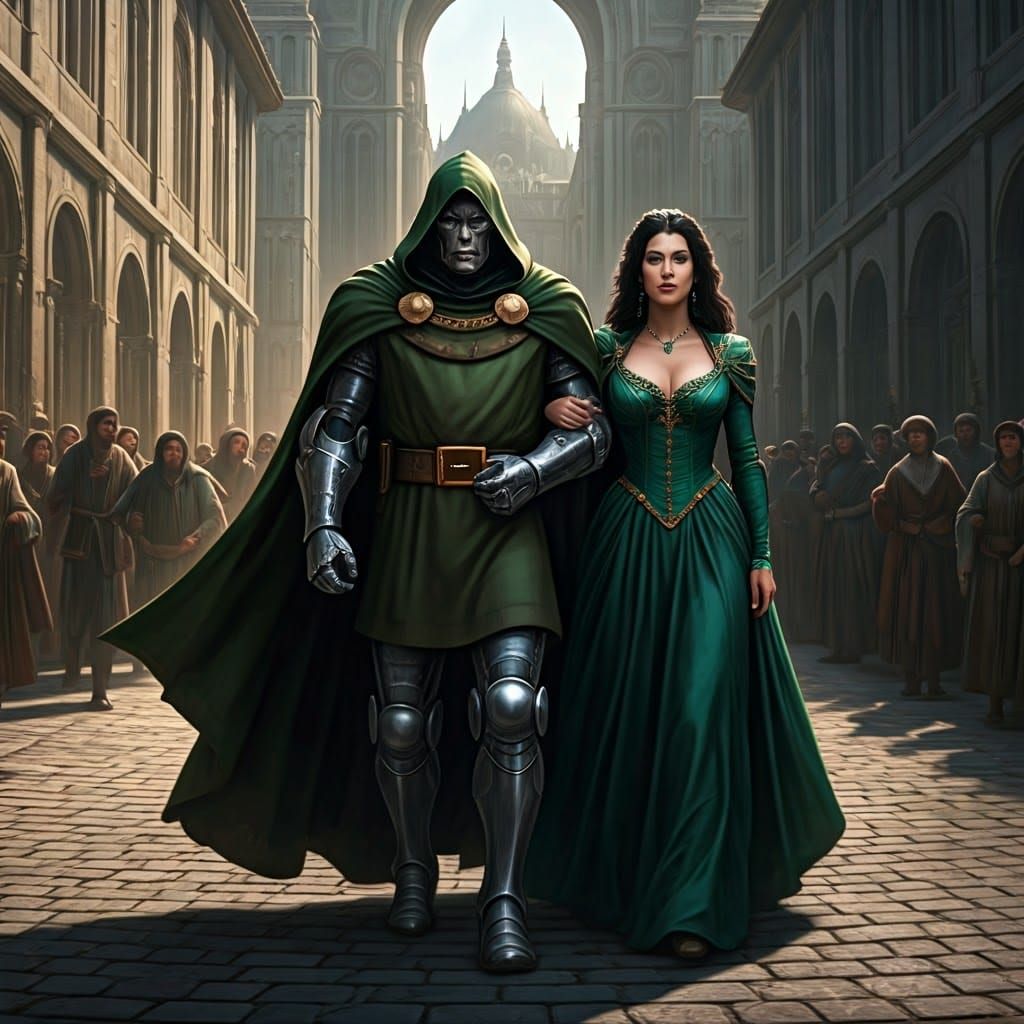 Doctor Doom and His Enchanting Queen in Latveria's... - AI Art