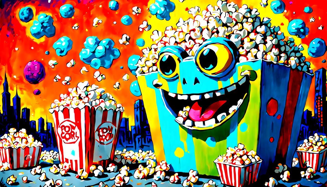 Popcorn Gone Wild - AI Generated Artwork - NightCafe Creator