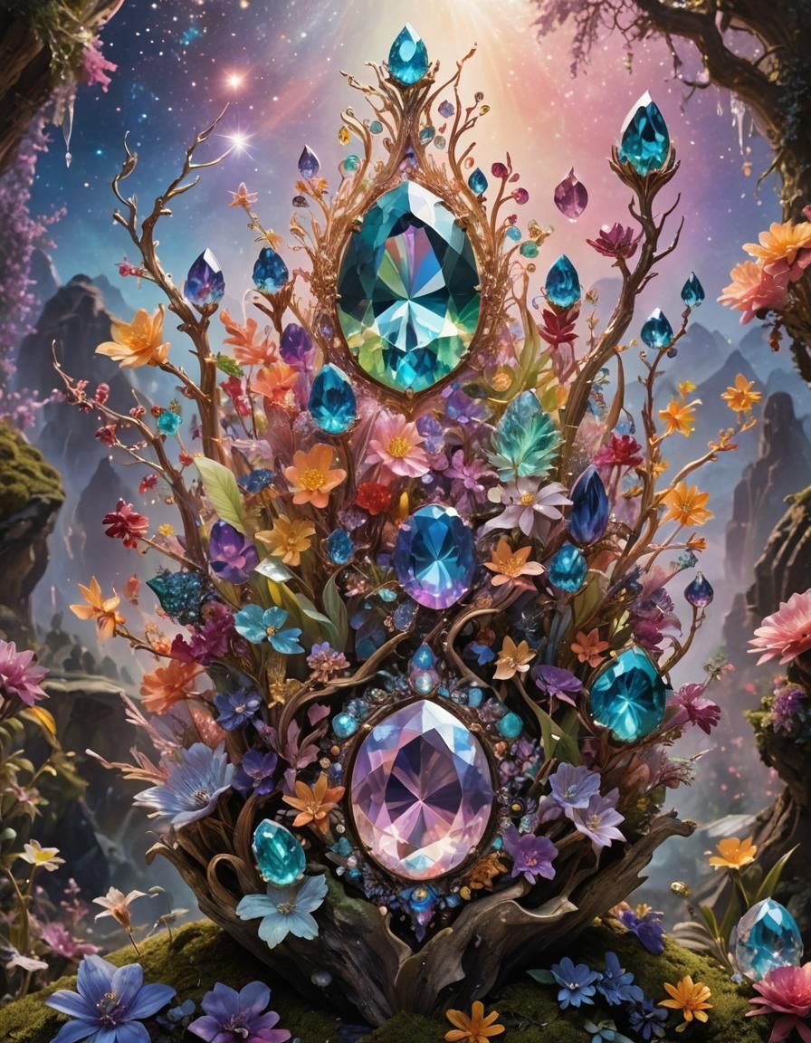 Radiant prisma bouquet - AI Generated Artwork - NightCafe Creator