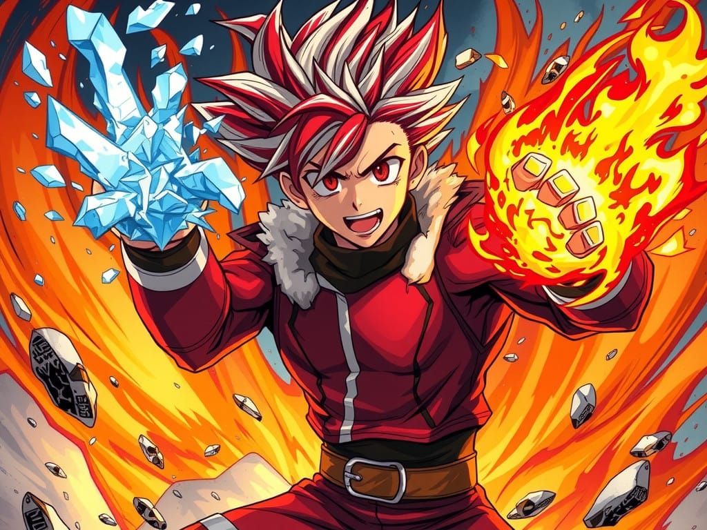 My Hero Academia's Shoto Todoroki: Fiery Ice Power... - AI Art