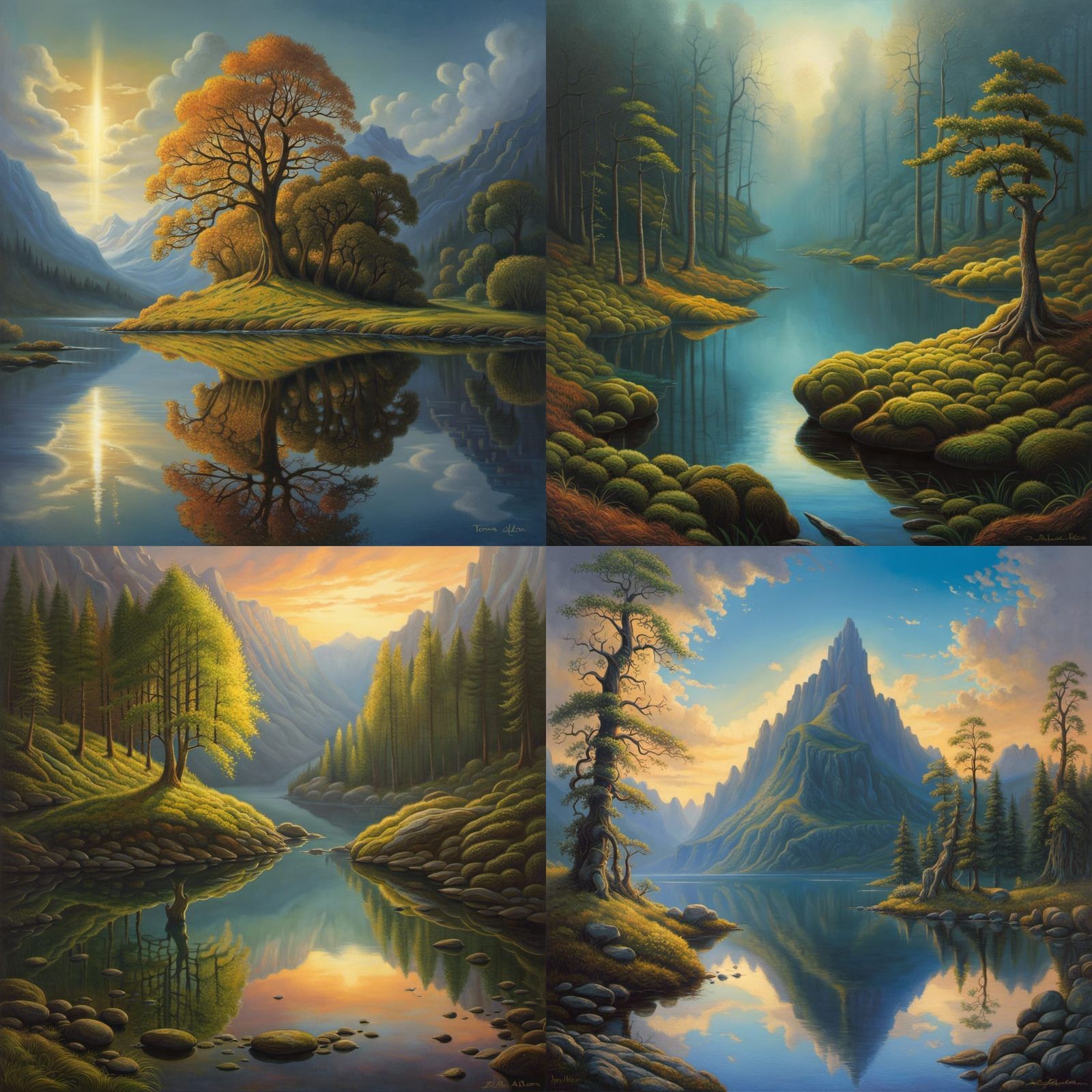 by Tomasz Alen Kopera , landscape of Tranquil Lakes Reflections (SDXL ...