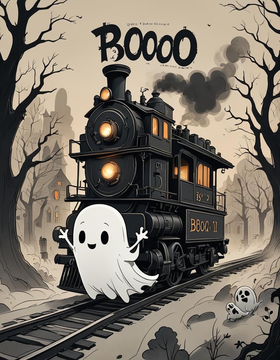 Ghost train - AI Generated Artwork - NightCafe Creator