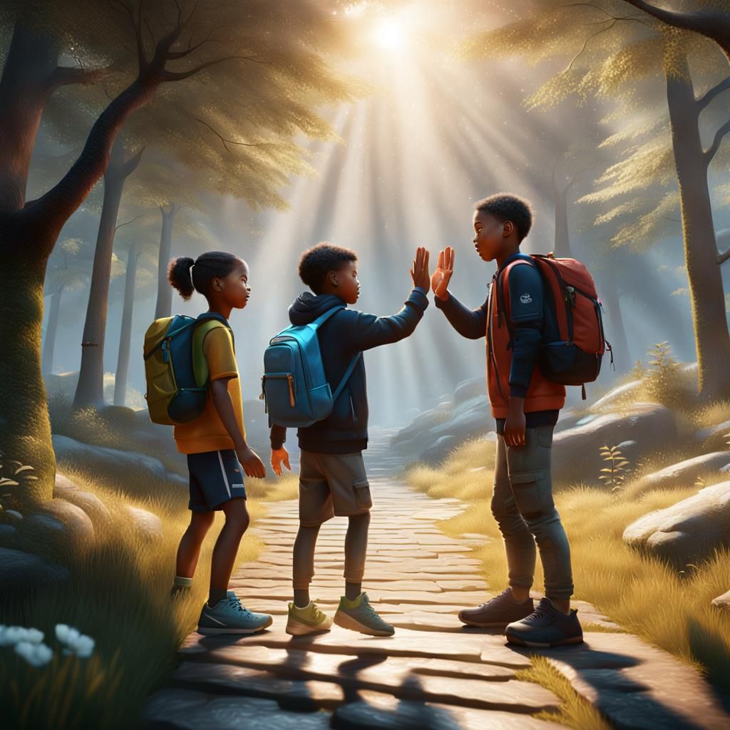 The ultimate high five between friends 8K resolution & hyperdetailed ...