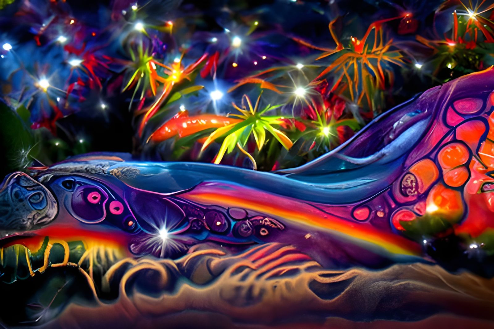 Psychedelic Whale 🌈🐋🌈 - AI Generated Artwork - NightCafe Creator