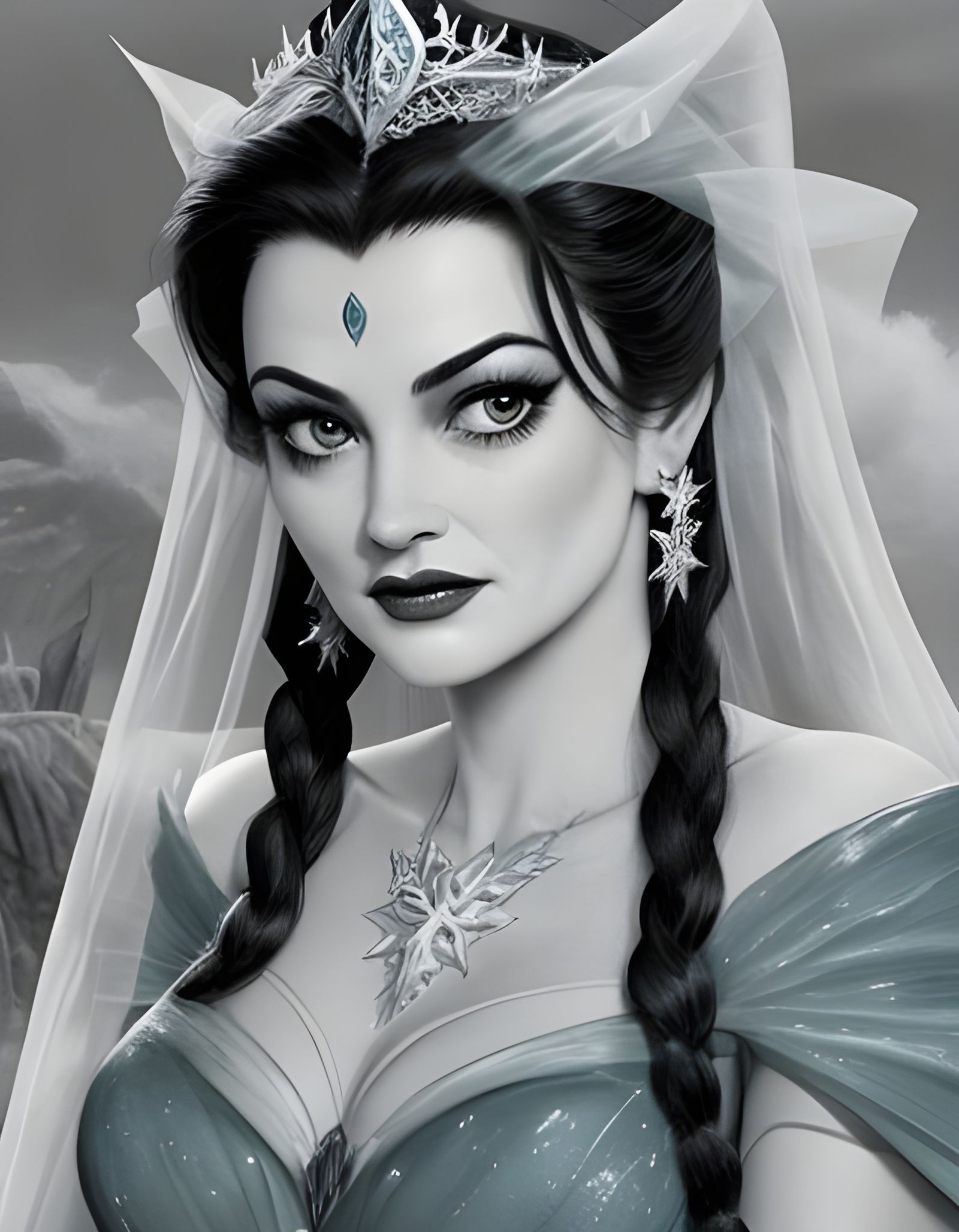 Lily Munster as Elsa - AI Generated Artwork - NightCafe Creator