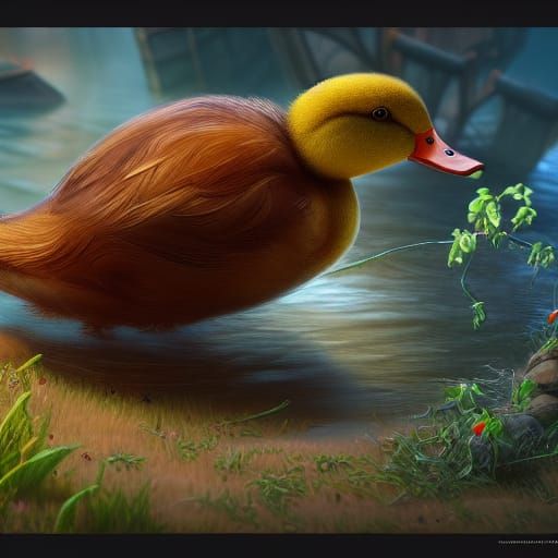 Sad ducky - AI Generated Artwork - NightCafe Creator