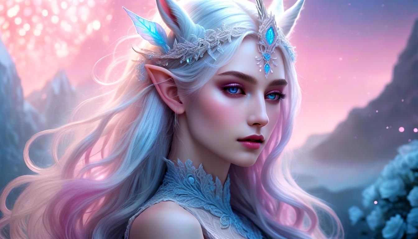 Mythical kingdoms, Lady elf and her Unicorn - AI Generated Artwork ...