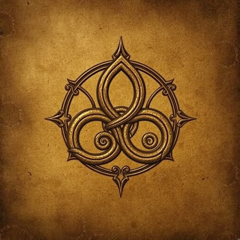 Triskell - Ancient Celtic Triskell Symbol in Mystical, Textu...