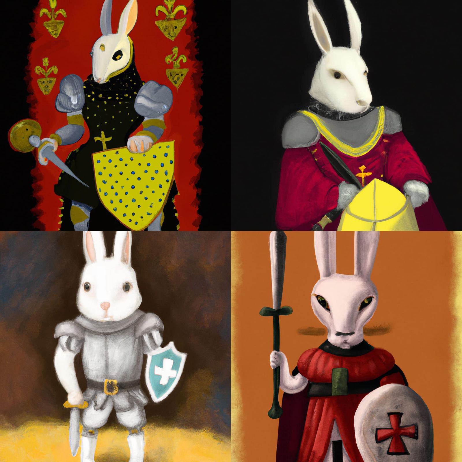 rabbit knight in the style of renaissance painting - AI Generated ...