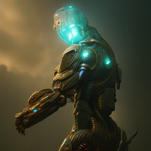 Reptilian Lizard CyborgLyte - AI Generated Artwork - NightCafe Creator