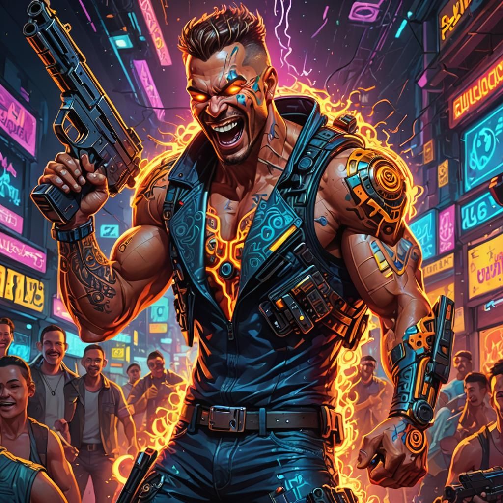 A fearsome and powerful psychopatic gang member - AI Generated Artwork ...