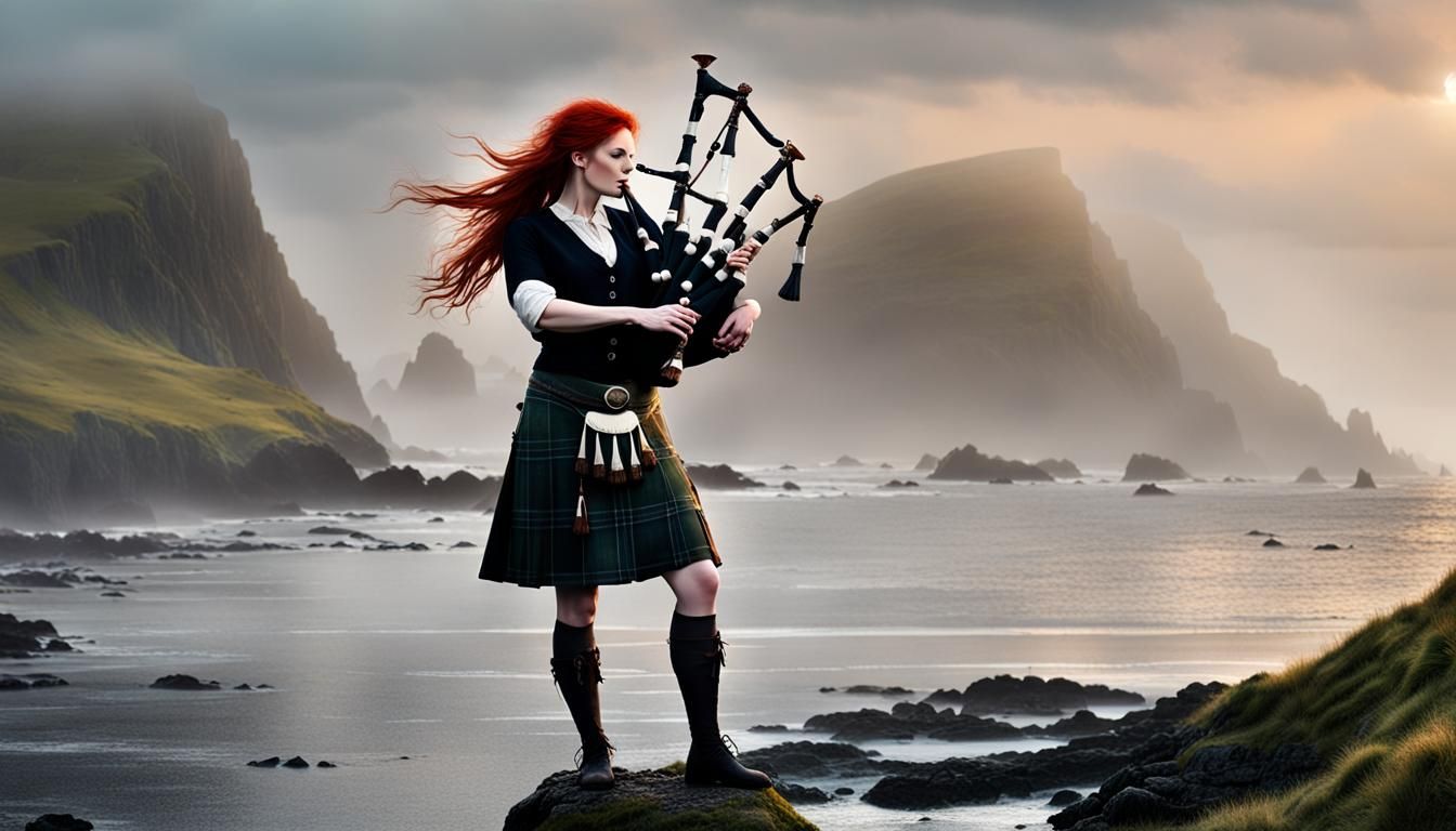 A beautiful scottish bagpipe girl - AI Generated Artwork - NightCafe ...