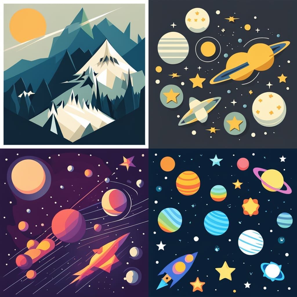 Graphic elements, outer space themed - AI Generated Artwork - NightCafe ...