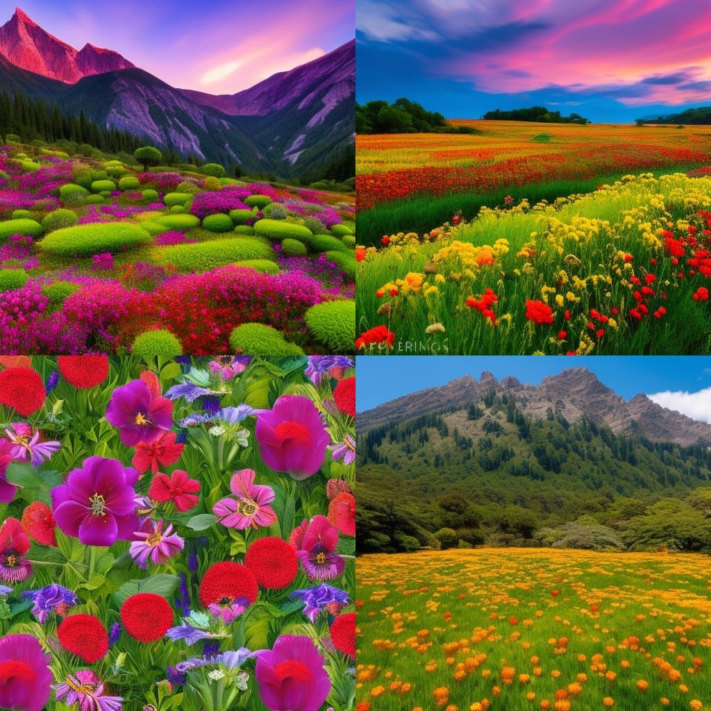 Fields of Flowers - AI Generated Artwork - NightCafe Creator